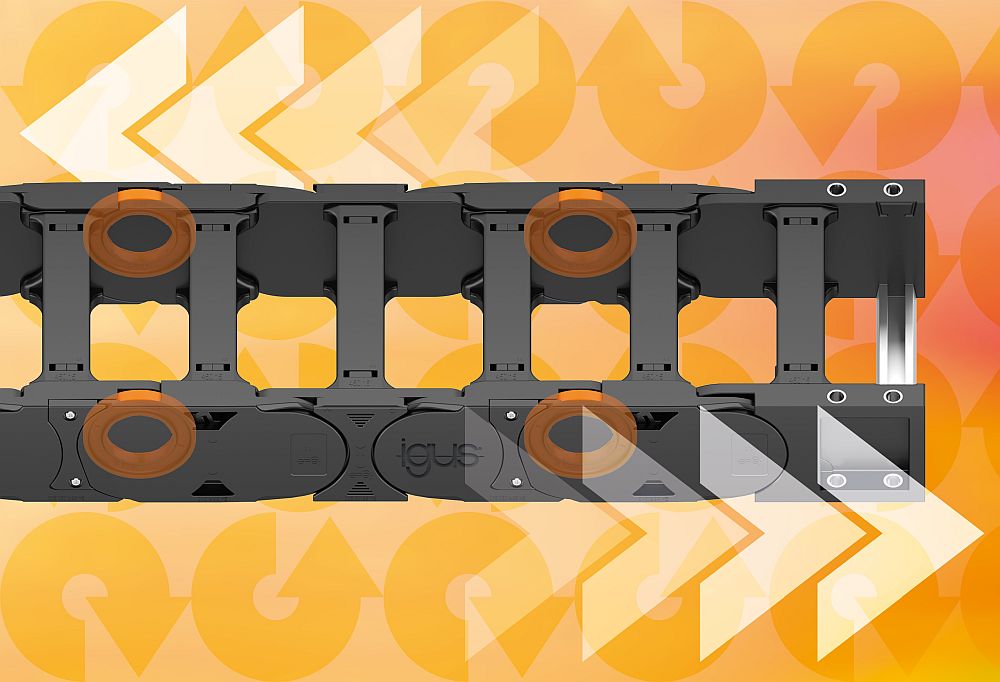 Roller chain power saving: reduced required drive power up to 37%